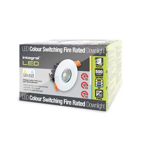 Integral LED | COLOUR SWITCHING FIRE RATED DOWNLIGHT 70MM CUTOUT 500LM 6W 3000-4000-5000K 38 ...